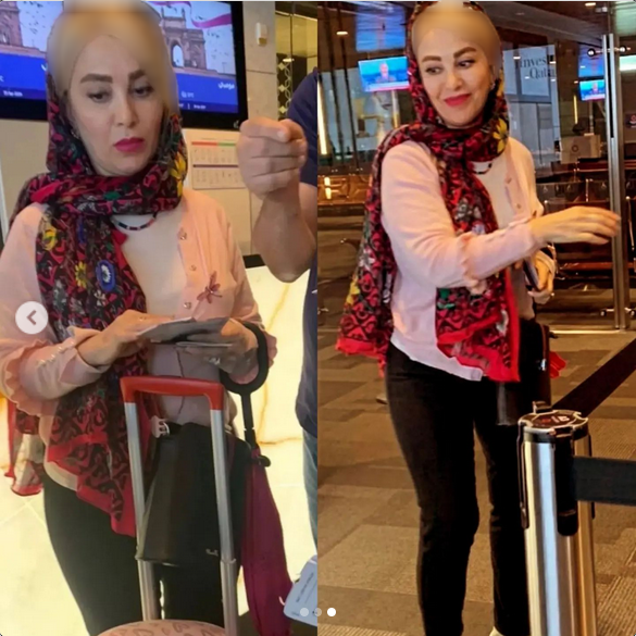 عکس پوشش کاملا آزاد ژیلا صادقی در فرودگاه آمریکا حمله کاربران ایرانی
