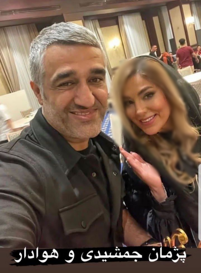 این زن همسر علنی پژمان جمشیدی است فیلمی که در مراسم تشییع آتیلا