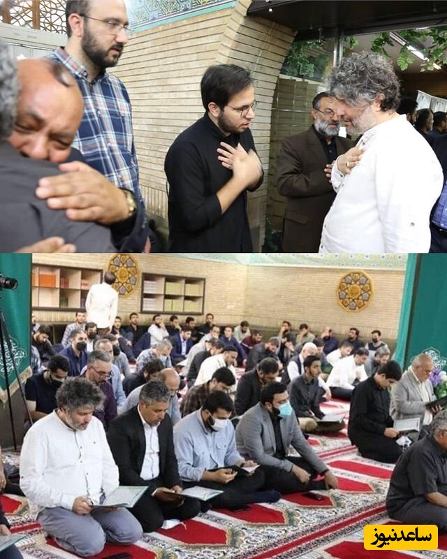 چهره غمزده و گریان حامد سلطانی مجری صدا و سیما در ختم همسر و پسر